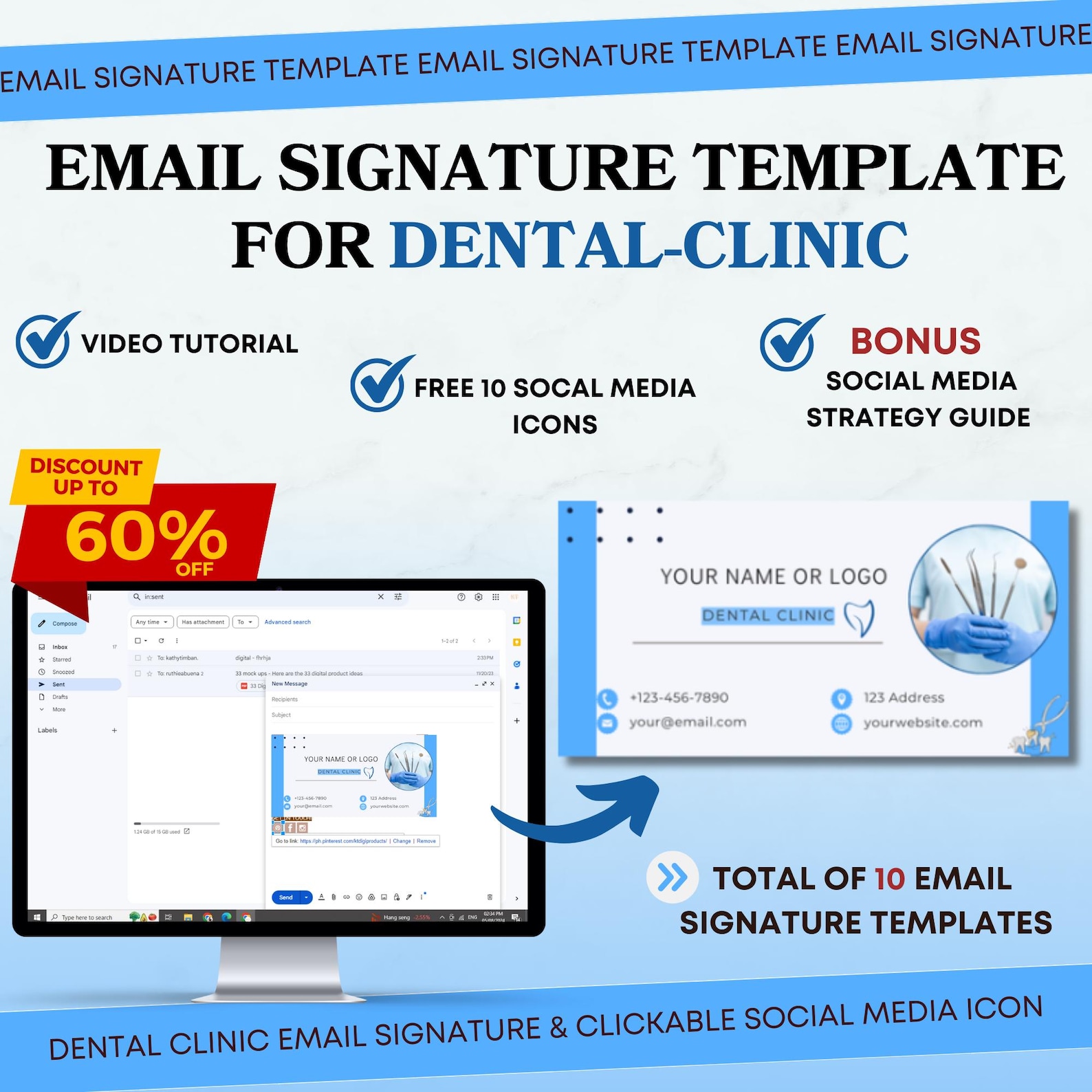 Dental Email Signature, Dentist Template, Dental Clinic Templates ...