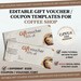 Editable Coffee Gift Voucher Template for Cafe Shop, Coupon for Coffee ...