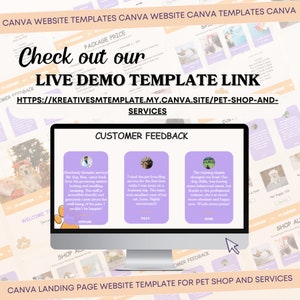 Pets Canva Website Template Pet Grooming Website Pet Supplies Editable ...