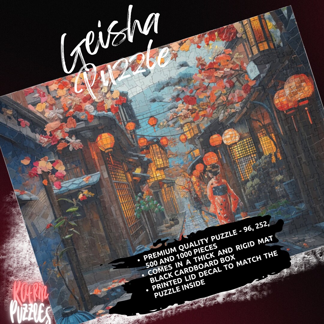 Geisha Puzzle Elegant Japanese Culture Jigsaw, Available in 96, 252 ...