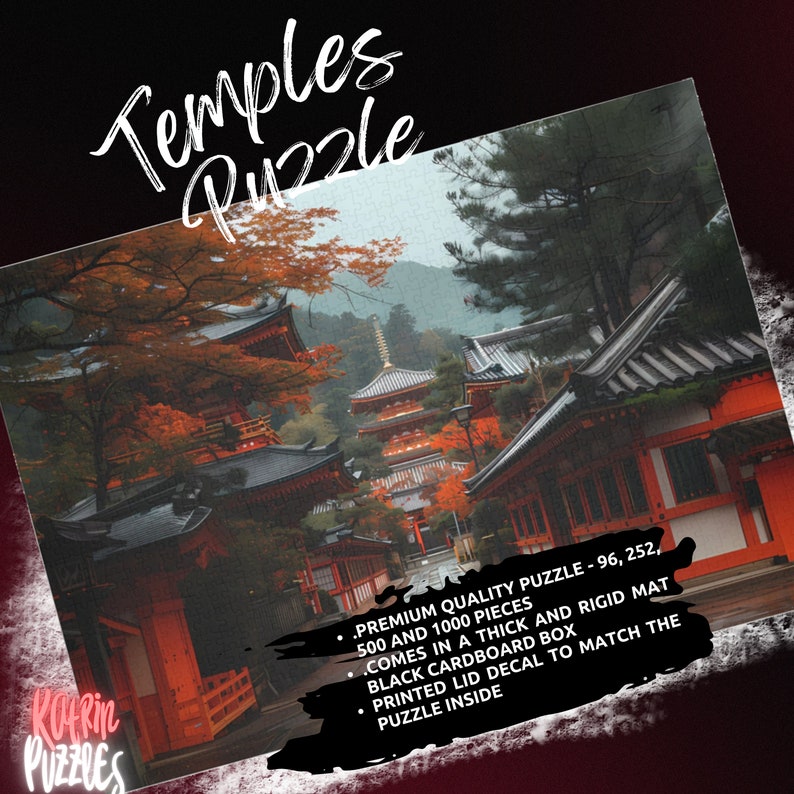 Tranquil Allure of Japan: Temples Garden Personalized Puzzle - Japanese ...