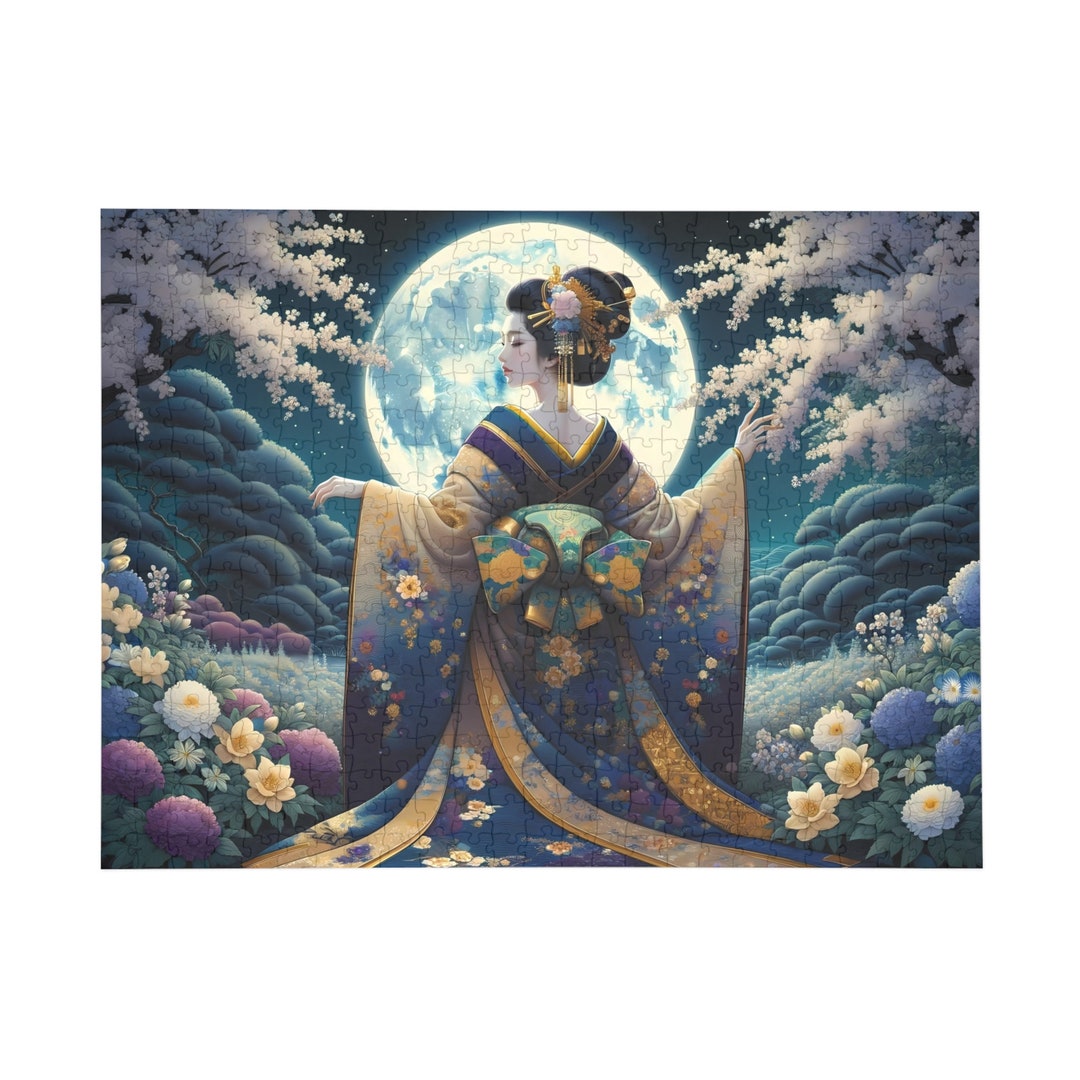 Geisha Garden Jigsaw Puzzle 1000 Piece Moonlit Jigsaw, Japanese Art ...