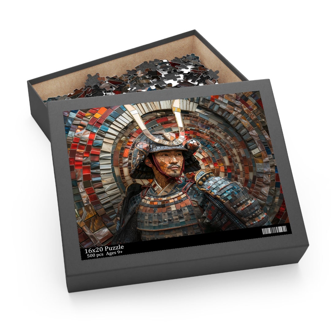 Samurai Warrior Mosaic Jigsaw Puzzle – Japanese Art, History Buff Gift ...