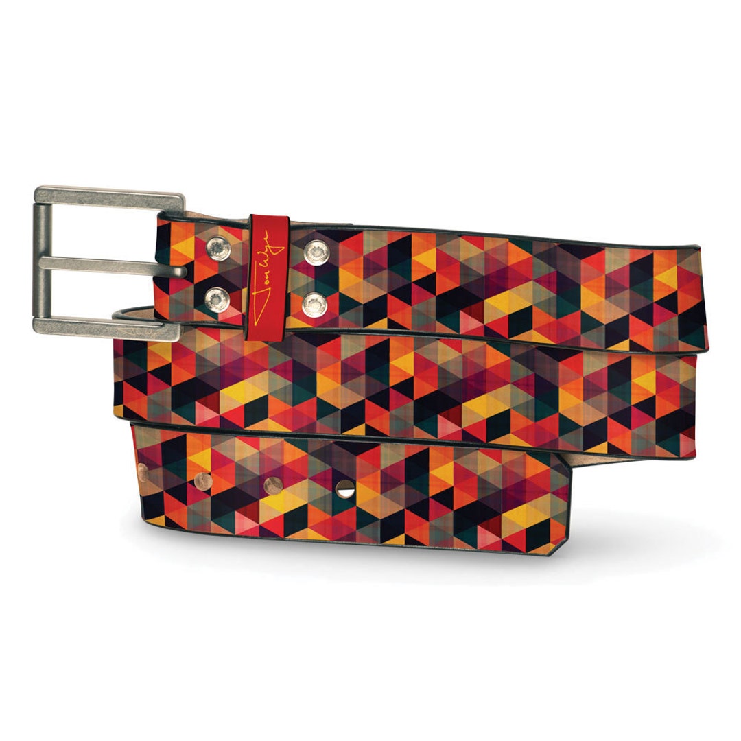 Triangle Leather Belt, Triangles Leather Belt, Shape Belt, Fractal ...