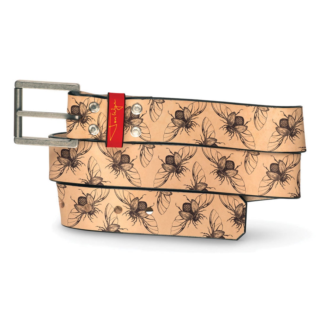 Flying Scarab Tan Leather Belt, Bug Belt, Leather Belt Mummy Egypt ...