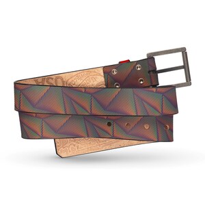 Abstract Geometric Leather Belt - Etsy