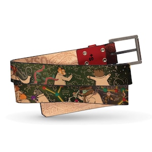 String Theory Cats Leather Belt, String Leather Belt, Cat Belt, Theory ...