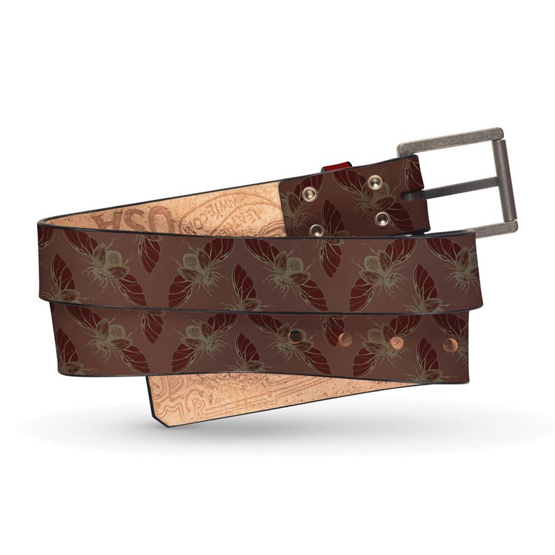 Flying Scarab Plum Leather Belt Bug Belt Leather Belt Mummy | Etsy