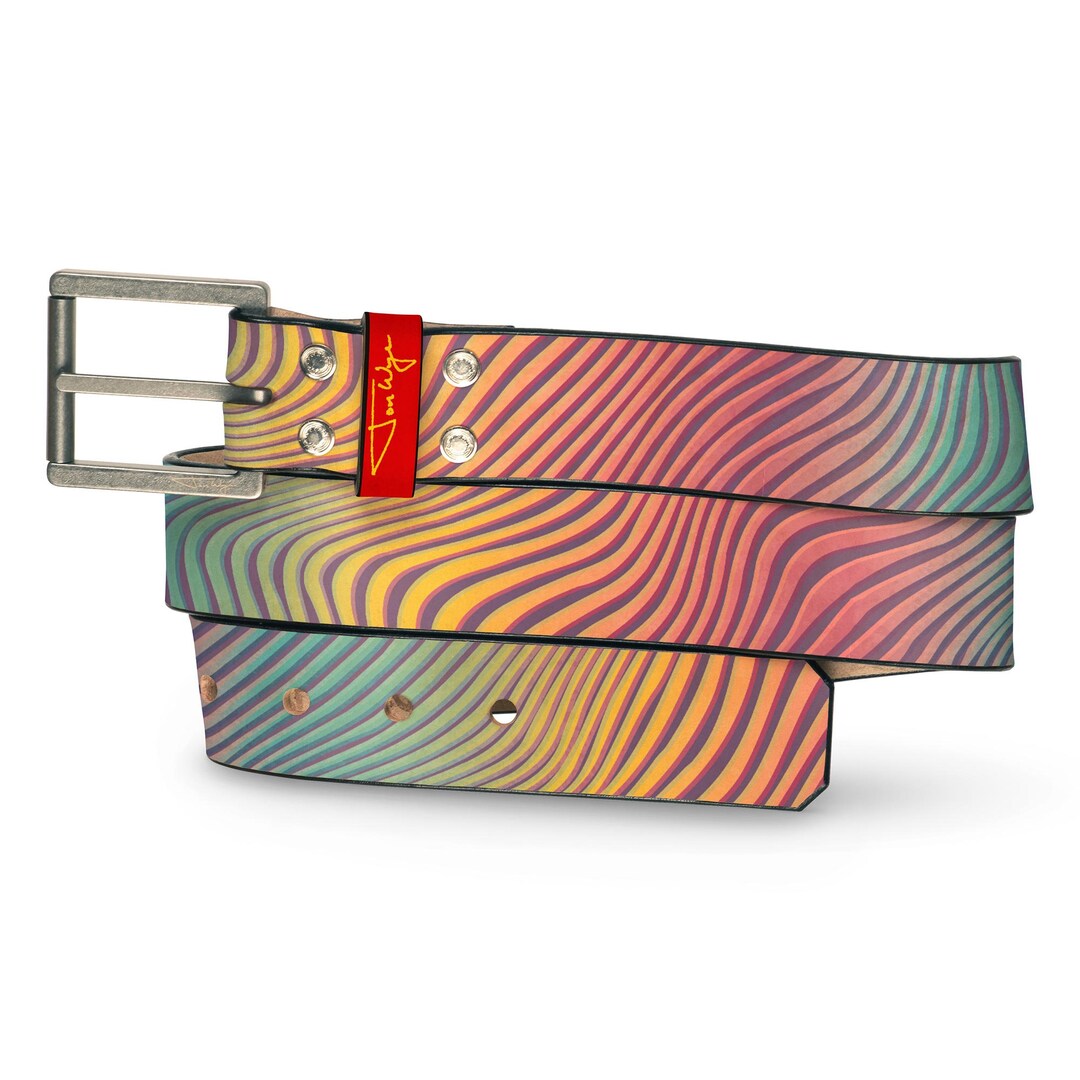 Rainbow Zebra Leather Belt - Etsy