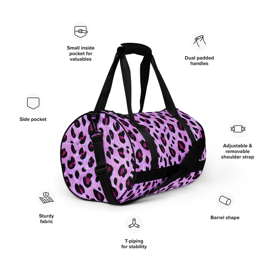 Purple Leopard Print Duffle Bag Stylish, Spacious, and Perfect for ...