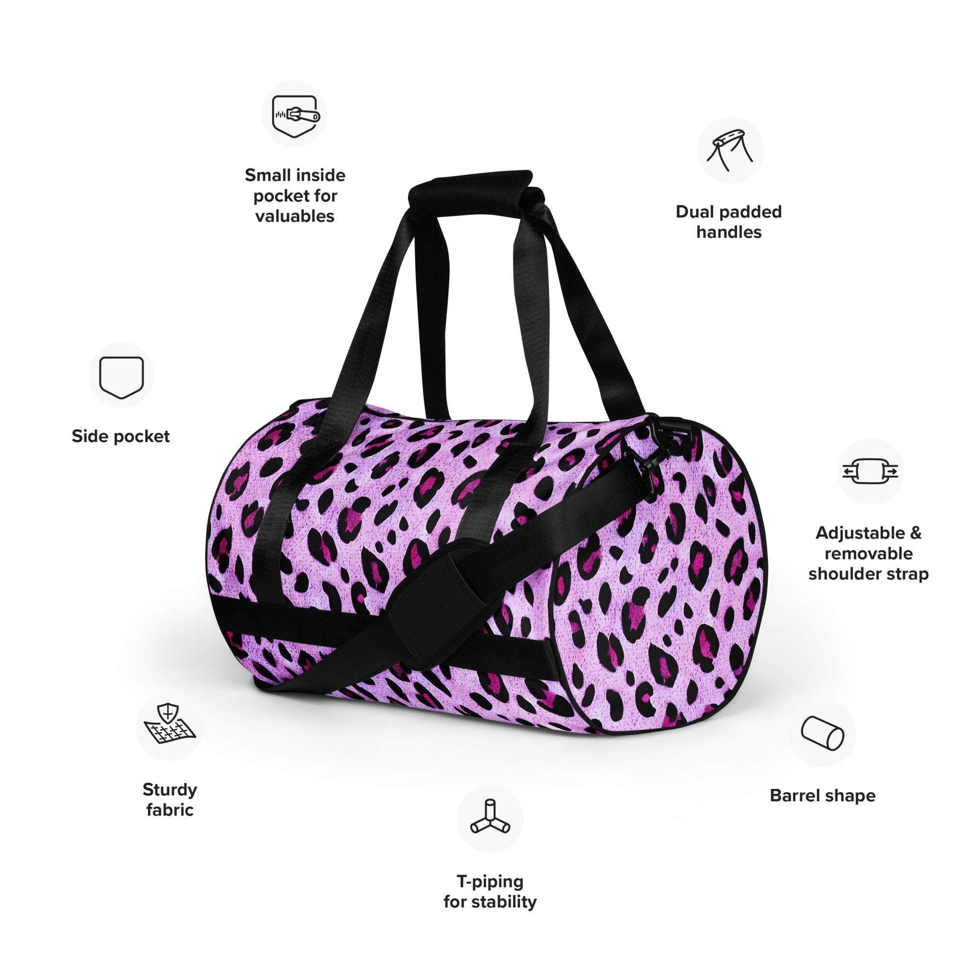 Purple Leopard Print Duffle Bag Stylish, Spacious, and Perfect for ...