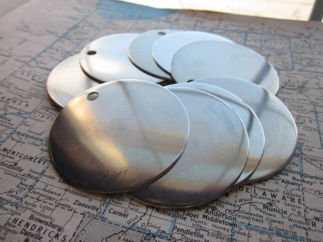 10 TUMBLED Aluminum 2 Inch Discs - 18 Gauge - Etsy