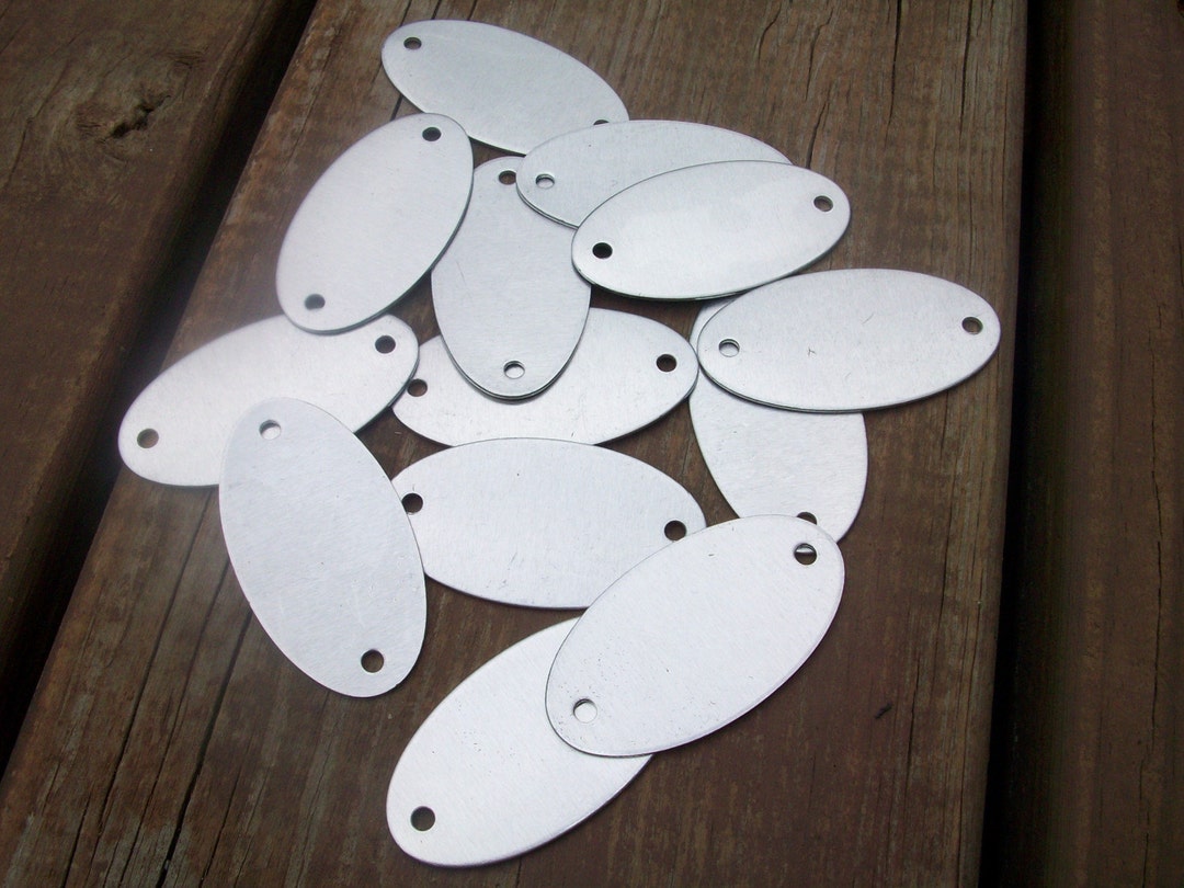 8 Large Aluminum Oval Blank Tags - Etsy