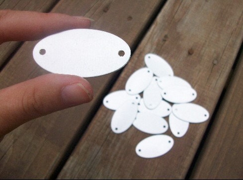 8 Large Aluminum Oval Blank Tags | Etsy
