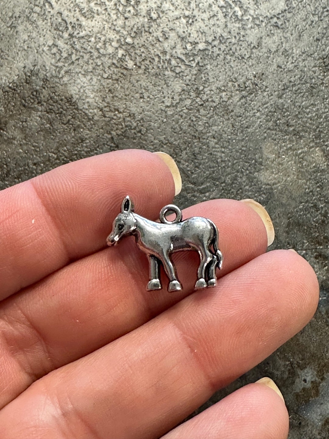 10 Silver Donkey Charms - Etsy