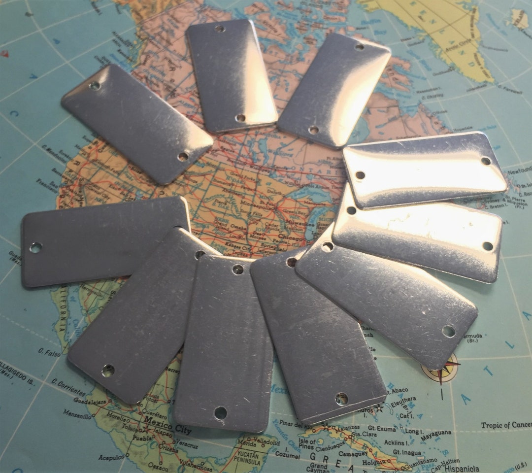 10 TUMBLED Aluminum Large Rectangle Blanks - 18 Gauge - Etsy