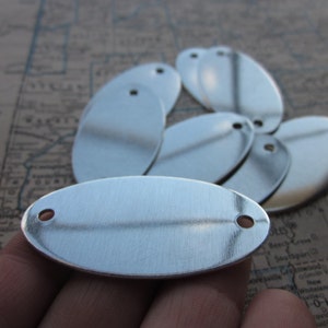 8 Large TUMBLED Aluminum Oval Blank Tags - Etsy