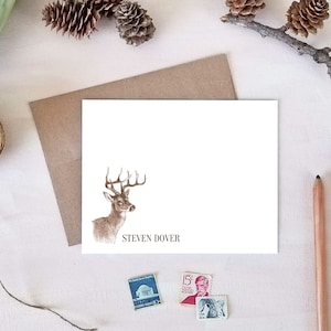 Personalized Deer Note Cards Buck Note Card Set Hunter Gifts Hunting ...