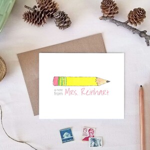 Watercolor Pencil Note Cards Personalized Gift for Teachers - Etsy