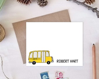 School Bus Note Cards - Etsy