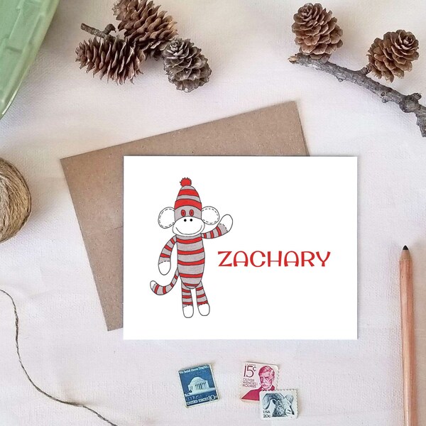 Sock Monkey Birthday Card - Etsy