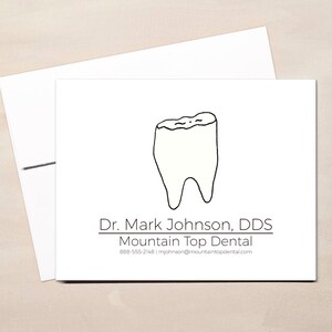 Tooth Note Cards for Dentists Personalized Dental Stationery Dentist ...