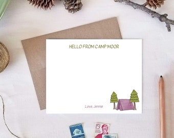 Summer Camp Note Card Set Personalized Kids Stationery | Etsy