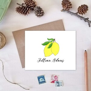 Personalized Note Cards Lemon Note Cards Lemon Gifts - Etsy