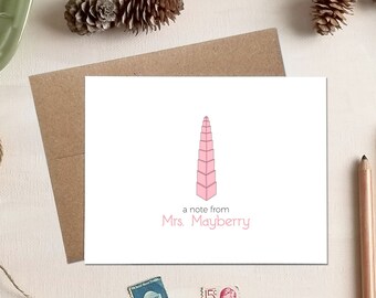 Personalized Notepad Pink Tower Notepad Stationery Gift - Etsy