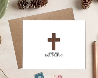 Cross Note Card Set Personalized Wooden Cross Note Cards - Etsy