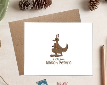 Kangaroo Note Cards Set of 10 With Matching Envelopes - Etsy