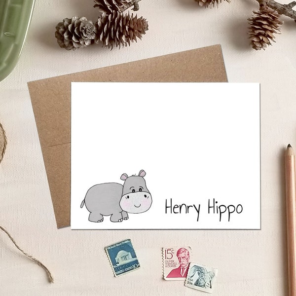 Hippo Note Cards - Etsy