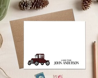 Vintage Car Note Cards Stationery Set of 10 Cards in White or - Etsy