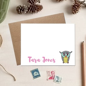 Personalized Owl Note Cards Owl Stationery Owl Gifts - Etsy