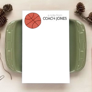 Personalized Basketball Notepad Basketball Stationery Gifts for Coach ...
