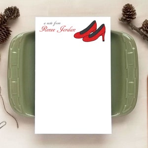 Personalized Notepad Red High Heels Notepad Shoe Stationery for Her ...