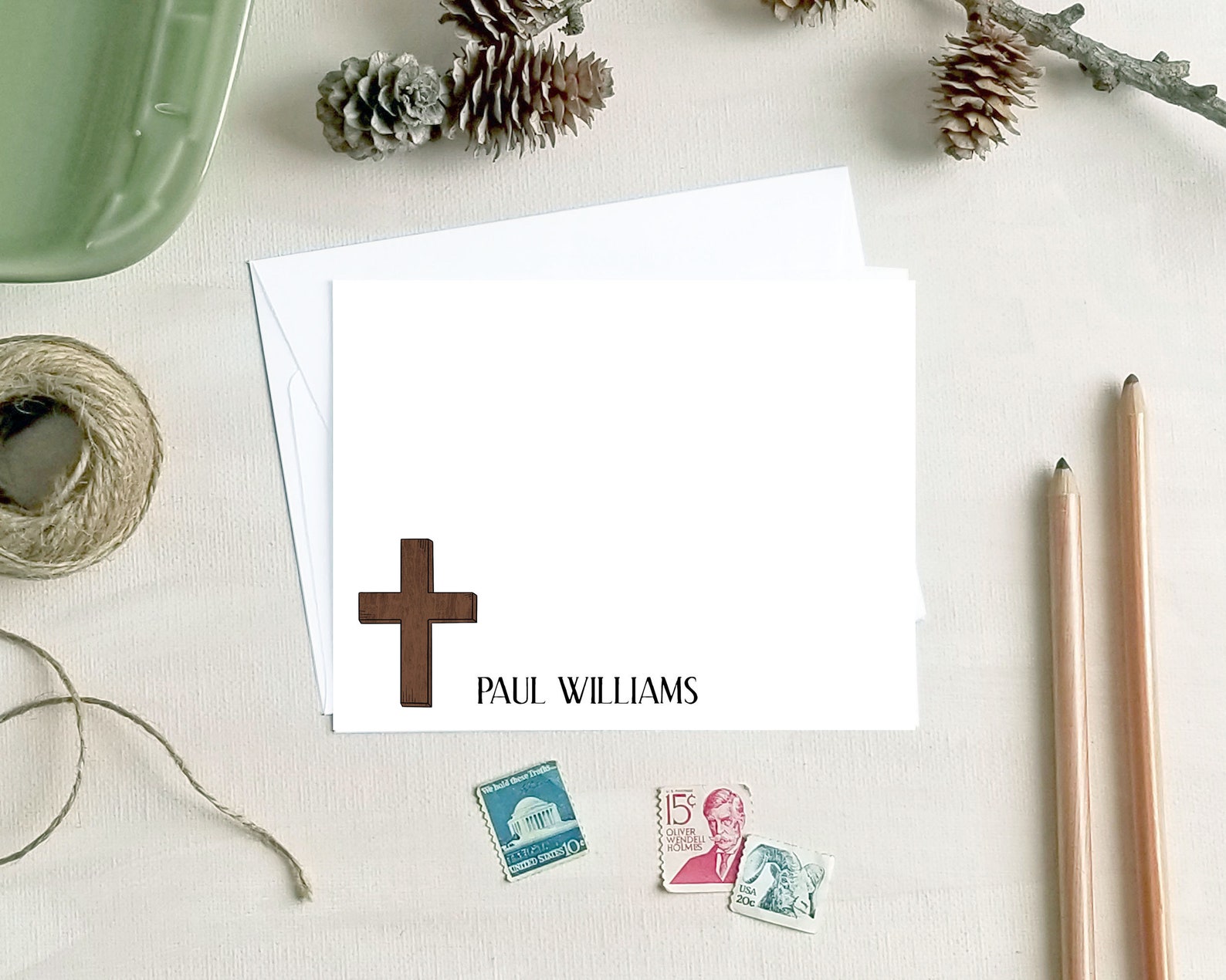 Cross Note Card Set Personalized Wooden Cross Note Cards - Etsy