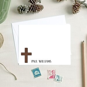Cross Note Card Set Personalized Wooden Cross Note Cards Religious ...