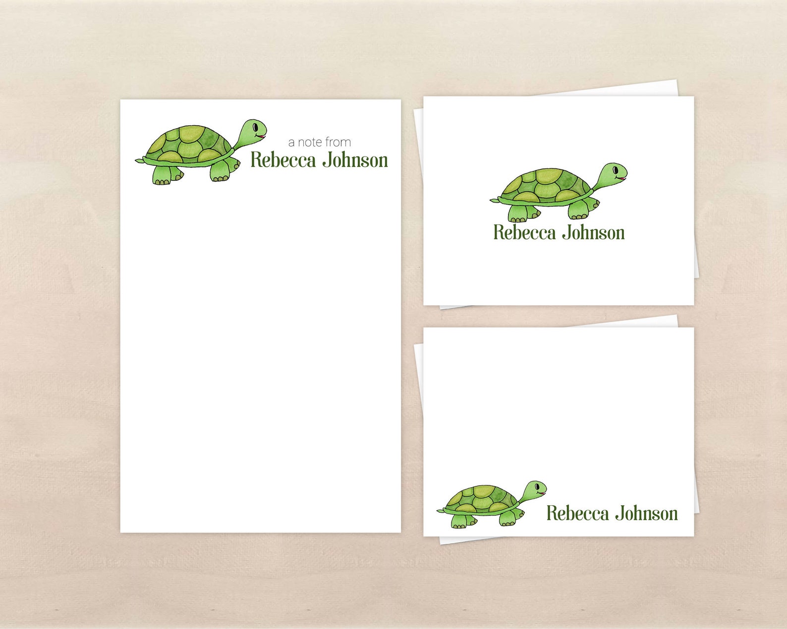 Personalized Stationery Turtle Notepad & Note Cards Turtle - Etsy