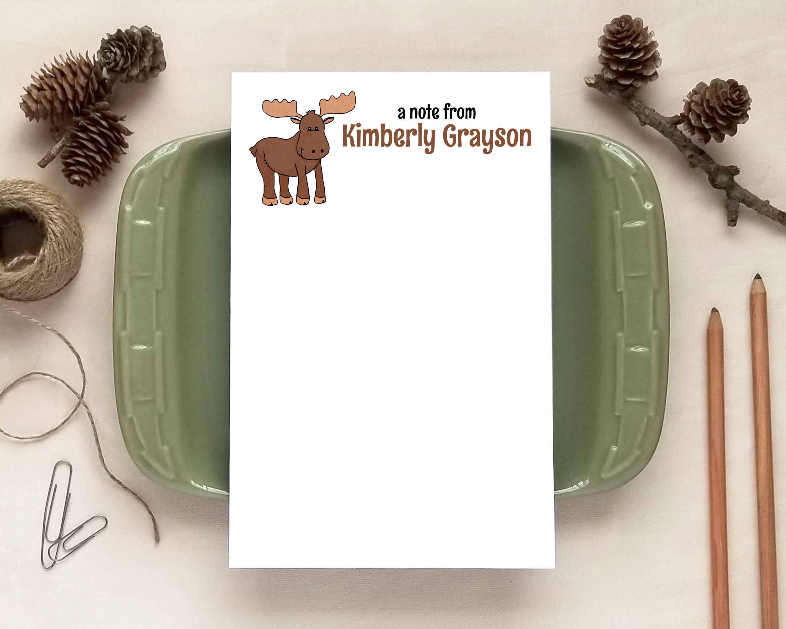 Moose Notepad for Kids Personalized Notepads Stationery - Etsy