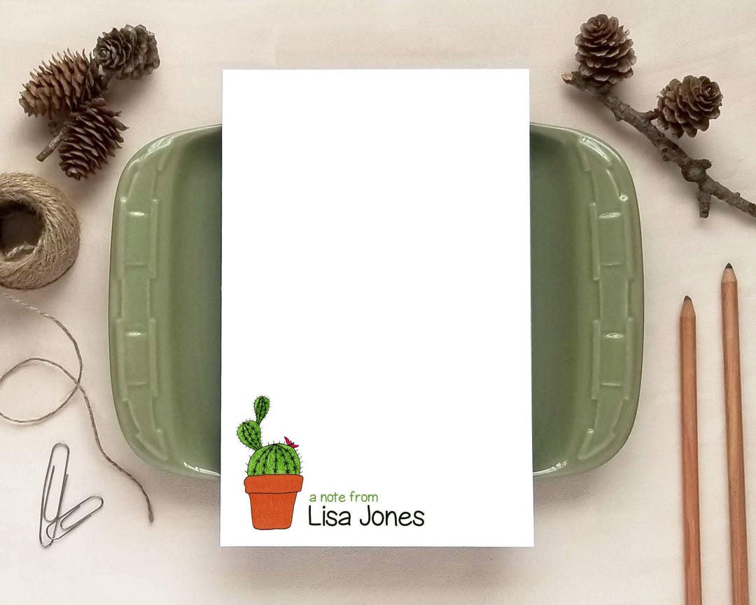 Printable Cactus Note Paper - Personalized Stationery for Women ...