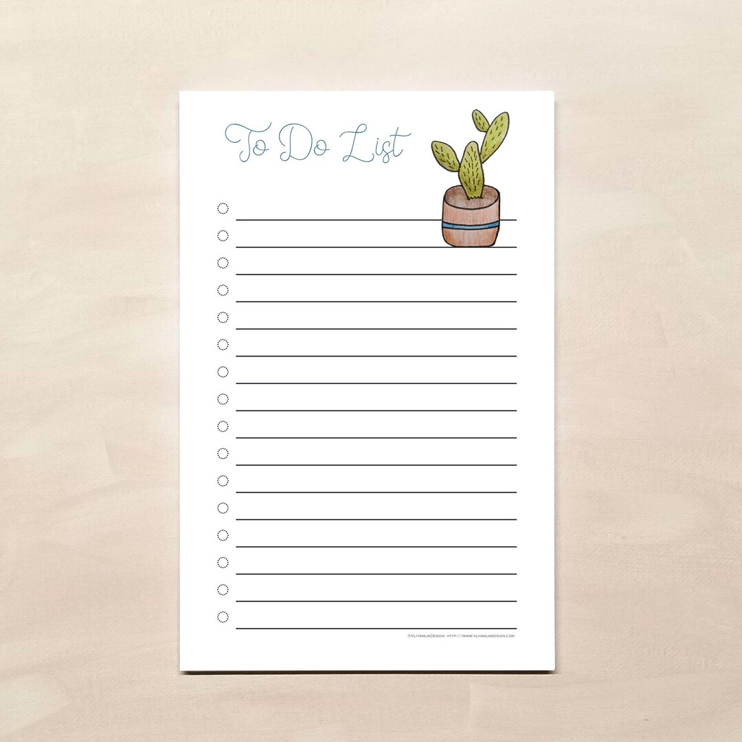 Cactus to Do List Notepad - Etsy