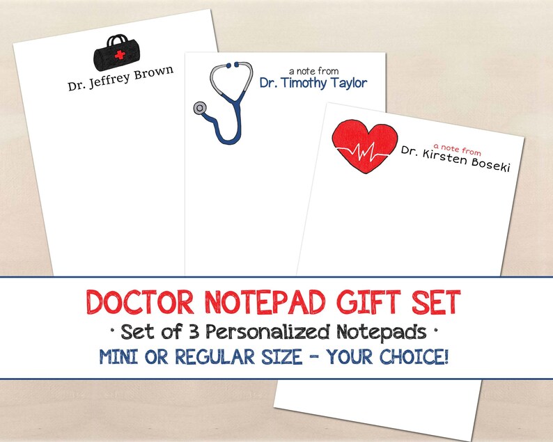 Doctor Gift Set - Medical Notepad Collection - Personalized Medical ...