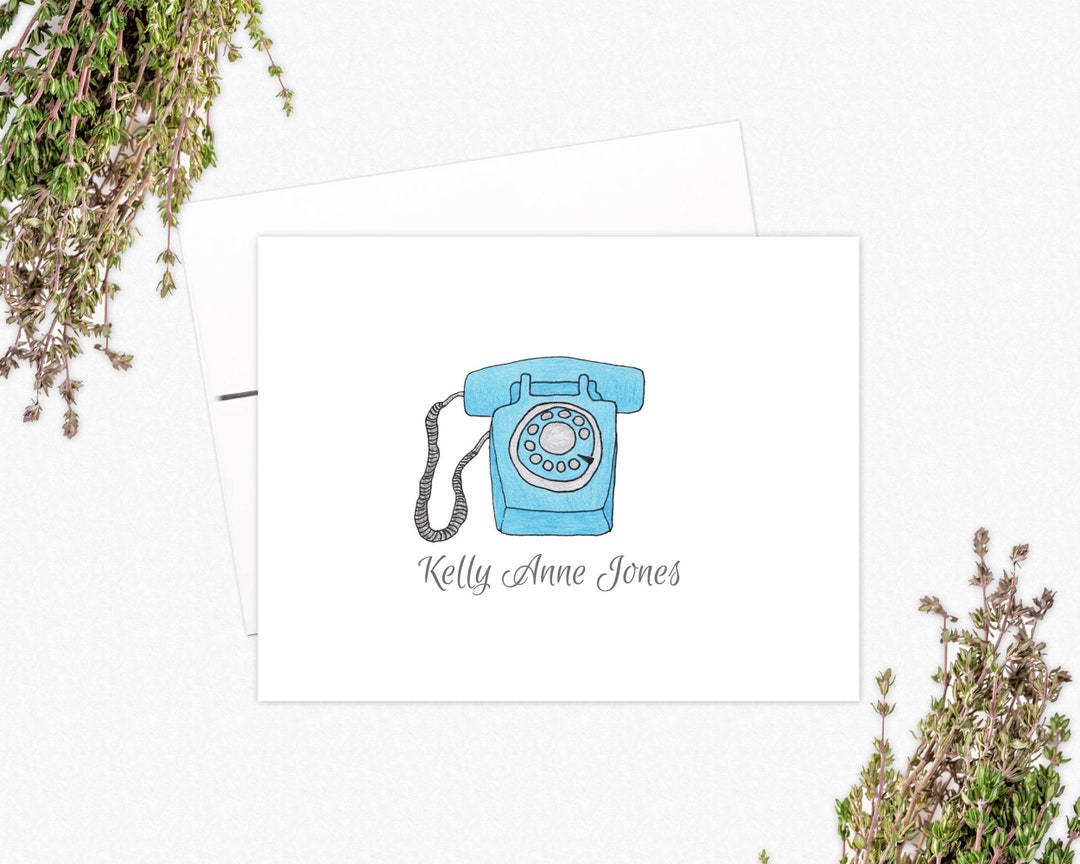 Vintage Telephone Note Cards Personalized Stationery Gift for Secretary ...