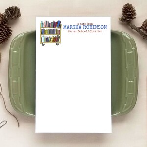 Personalized Stationery Set Book Rack Notepad & Note Cards Gift for ...