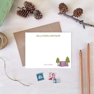 Summer Camp Note Card Set Personalized Kids Stationery - Etsy