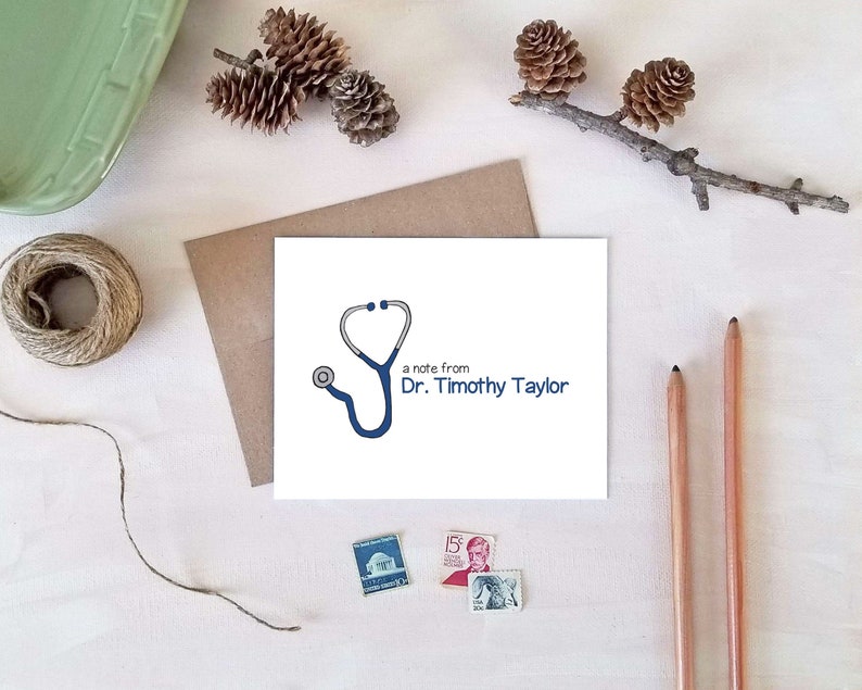 Stethoscope Note Cards for Doctors or Nurses Personalized - Etsy