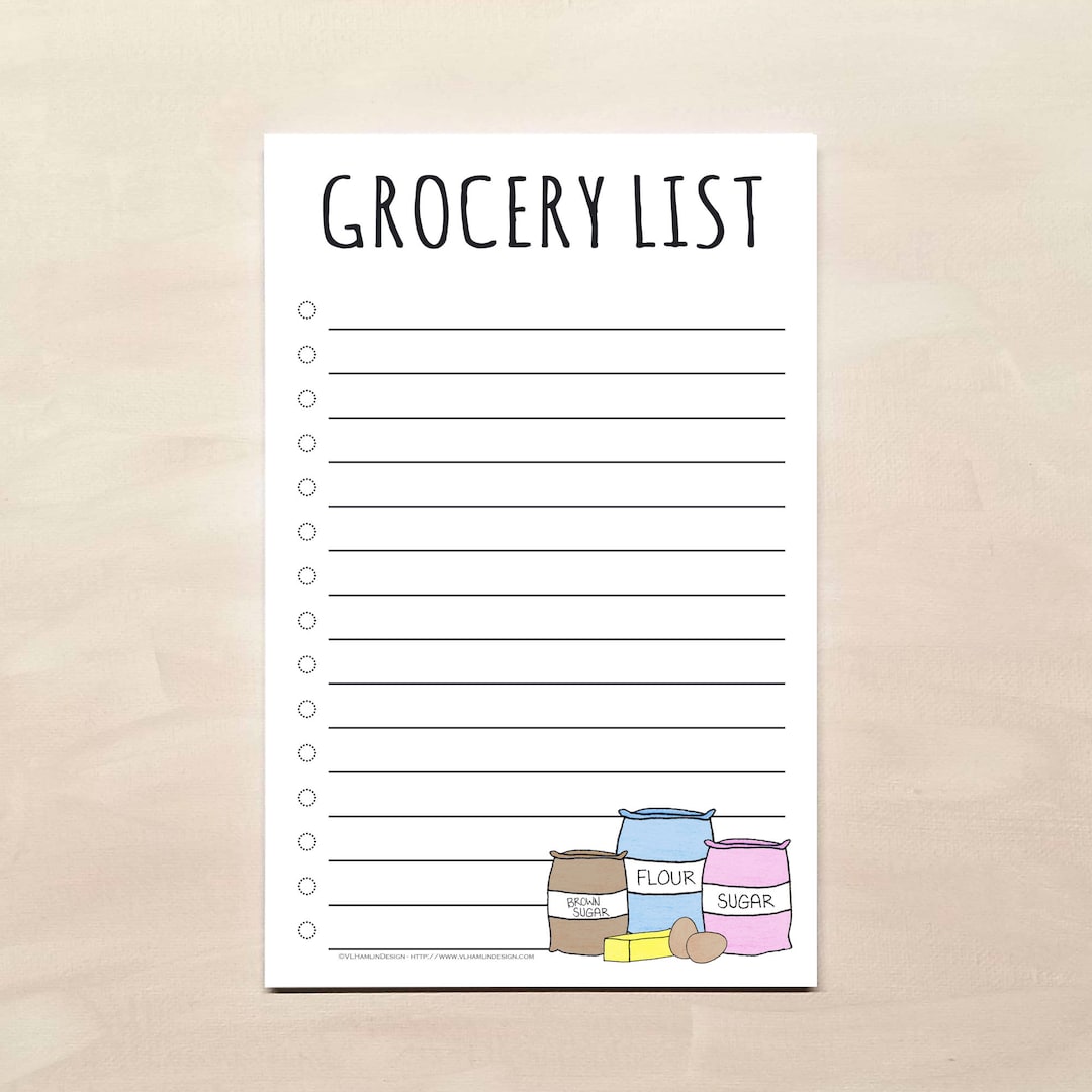 Essentials Grocery List Notepad - Etsy