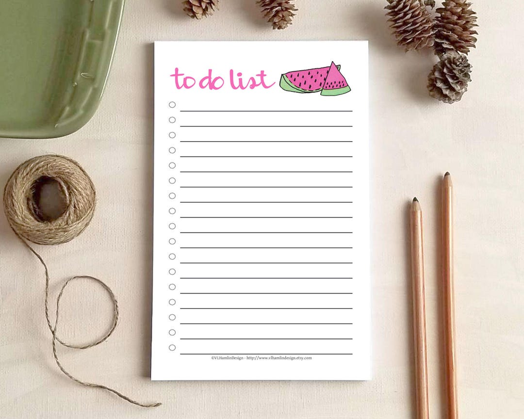 Watermelon to Do List Notepad - Summer Daily Planner Checklist for Kids ...