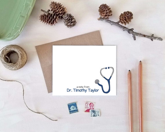 Stethoscope Note Cards for Doctors or Nurses Personalized - Etsy